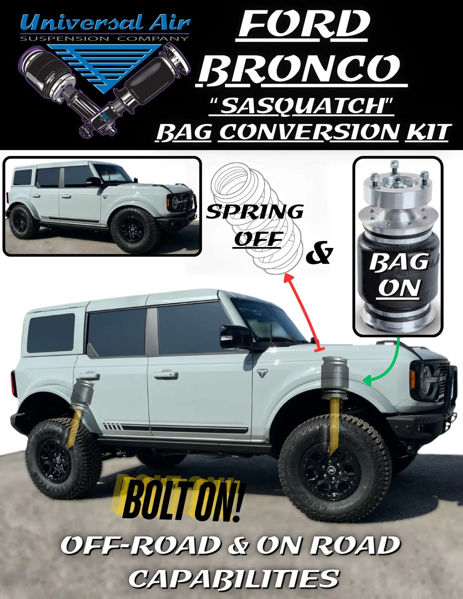 Ford Bronco 2021-2024 Bag Conversion for OE Bilstien (Sasquatch ...