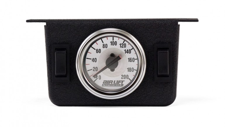 Airlift Dual Needle Gauge Panel with two switches- 200 PSI | Universal Air