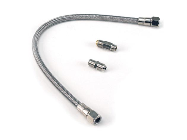 24” Stainless Steel Braided PTFE Leader Hose w/ Check Valve DS ...